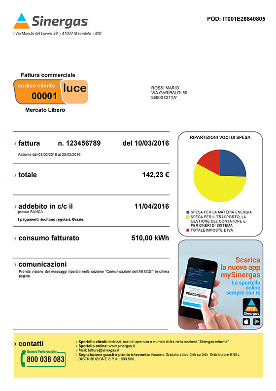 La bolletta 2.0 | Sinergas